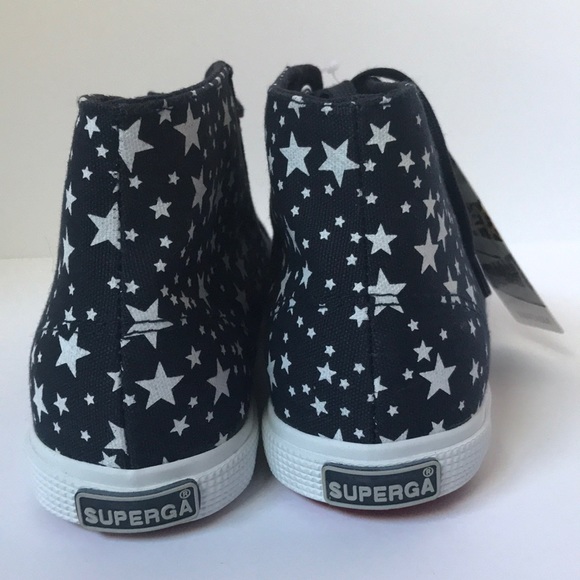 Superga | Shoes | Superga High Canvas Sneakers Stars White Blue | Poshmark